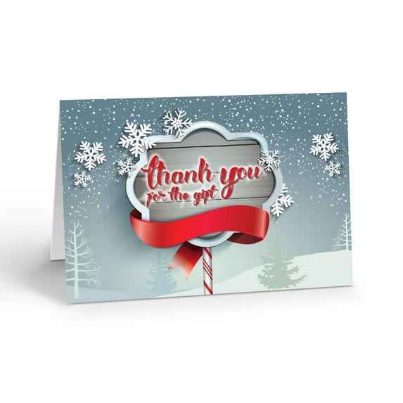 Winter After Christmas Thank You Note Card - 10 Holiday Thank You Note ...