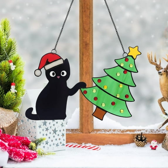 Winter Angel with Snowflakes Stained Glass Window Suncatcher – Holiday ...