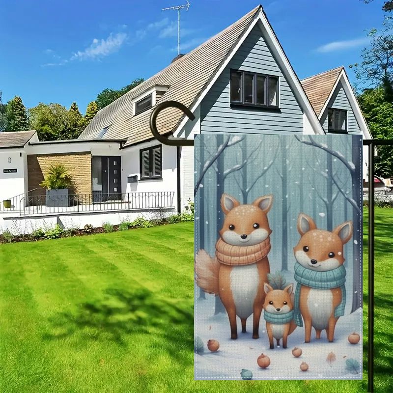 Winter Animals Garden Flag Welcome Winter Critters Flag Fox Flags ...