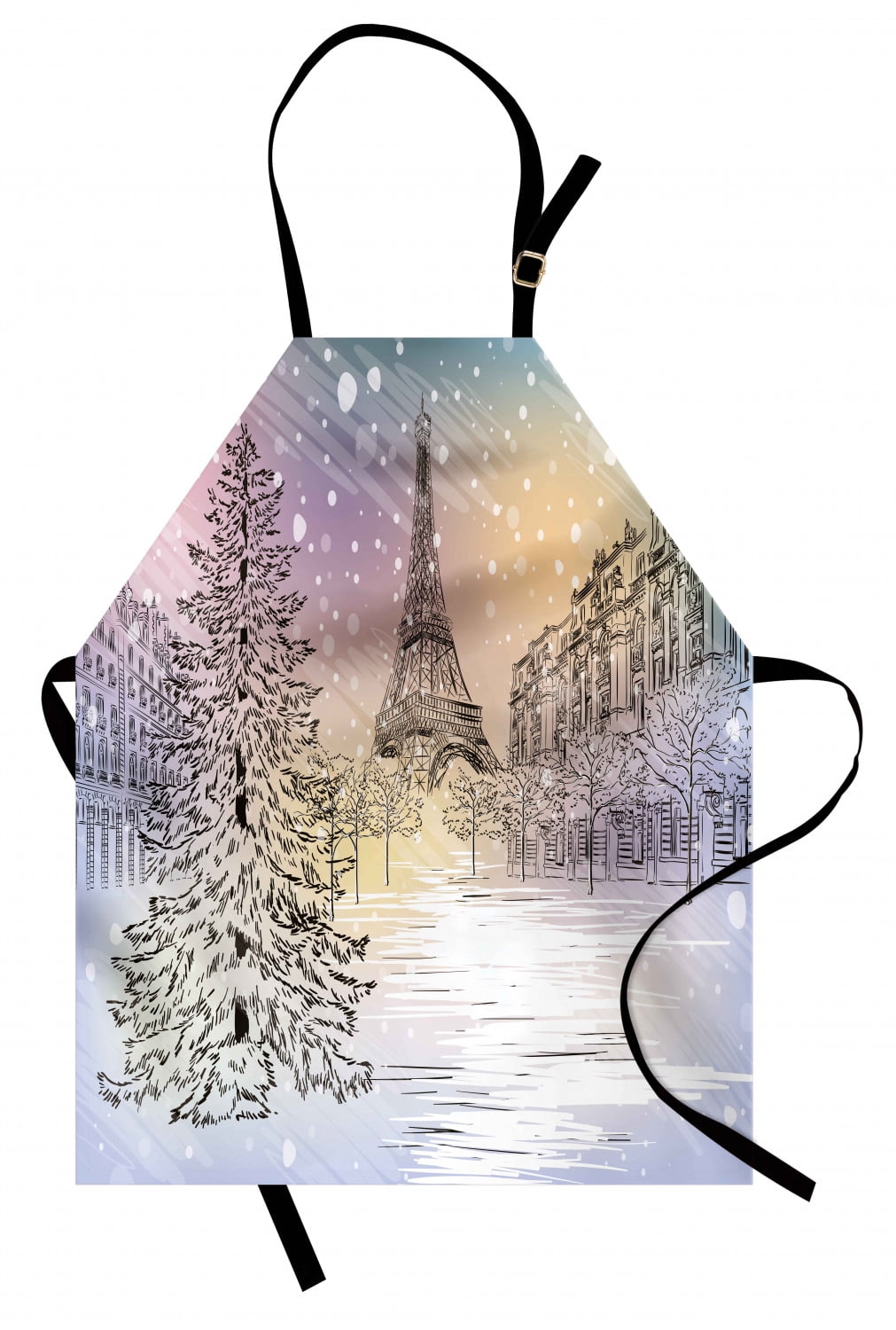 Winter Apron Image of Stormy Winter Day in Idyllic Paris Streets Eiffel ...