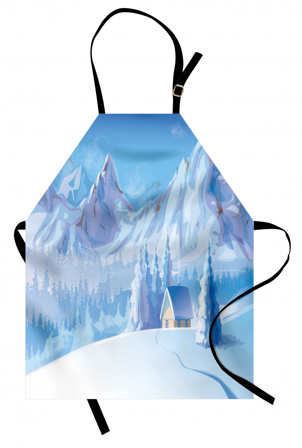 Winter Apron Little House below the Majestic Mountains in the Winter ...