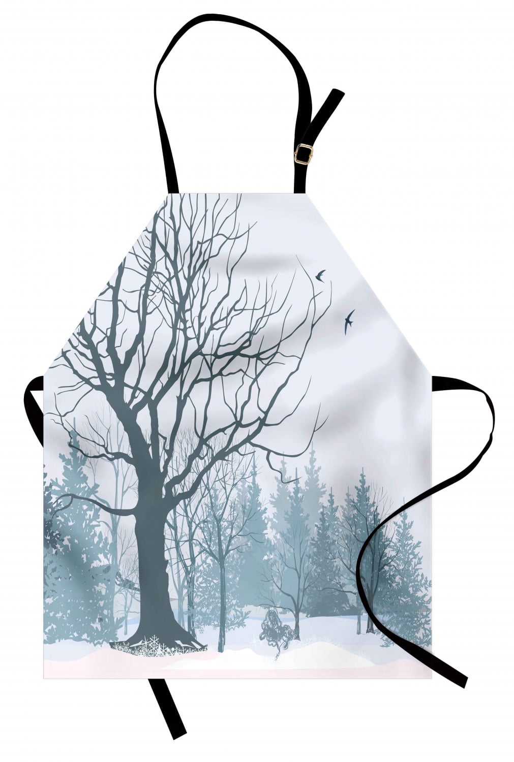 Winter Apron Winter Season Theme A Tree without Leaves in the Snowy ...