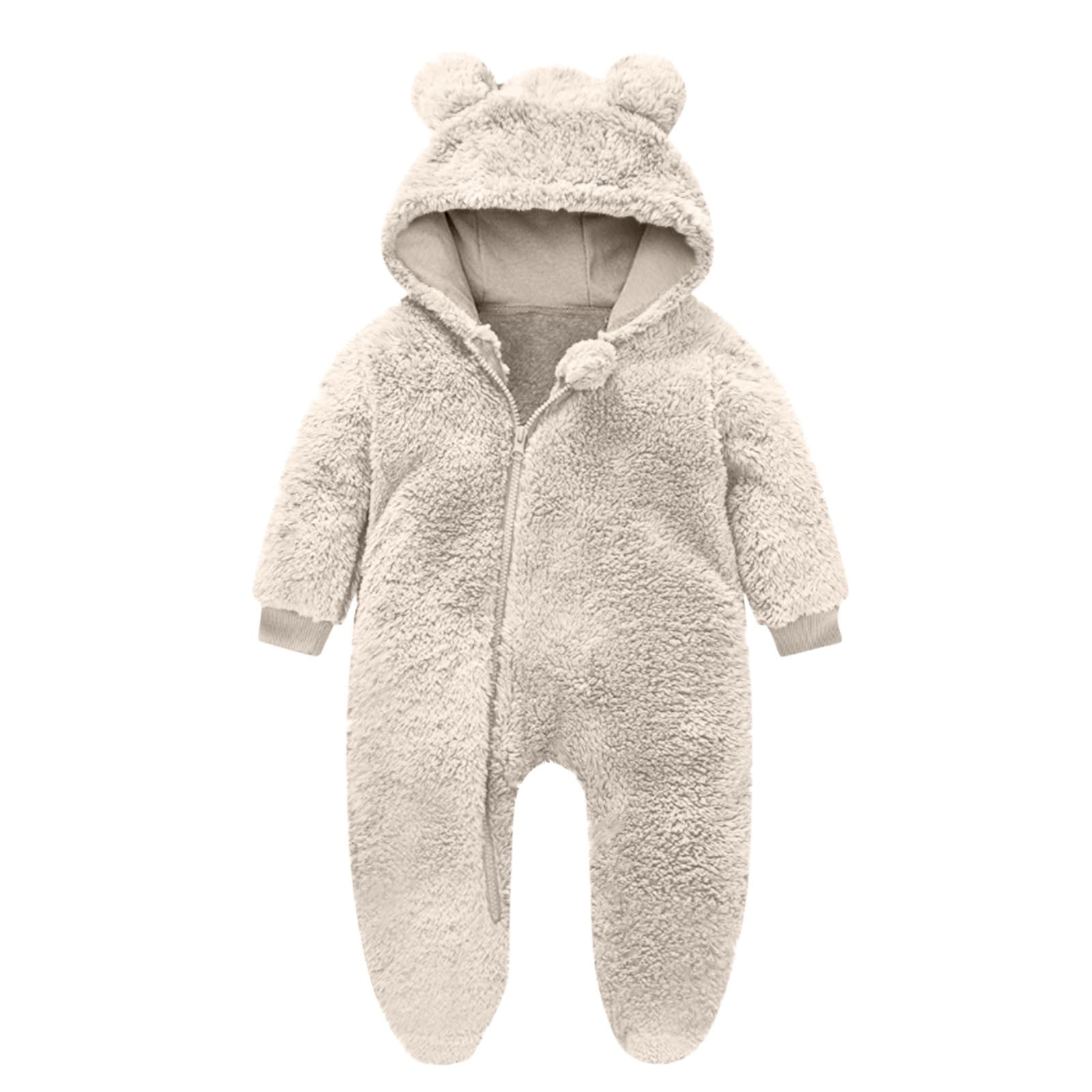 Winter Baby Clothes Warm Fleece Thick Onesie Ear Hooded Jumpsuits ...