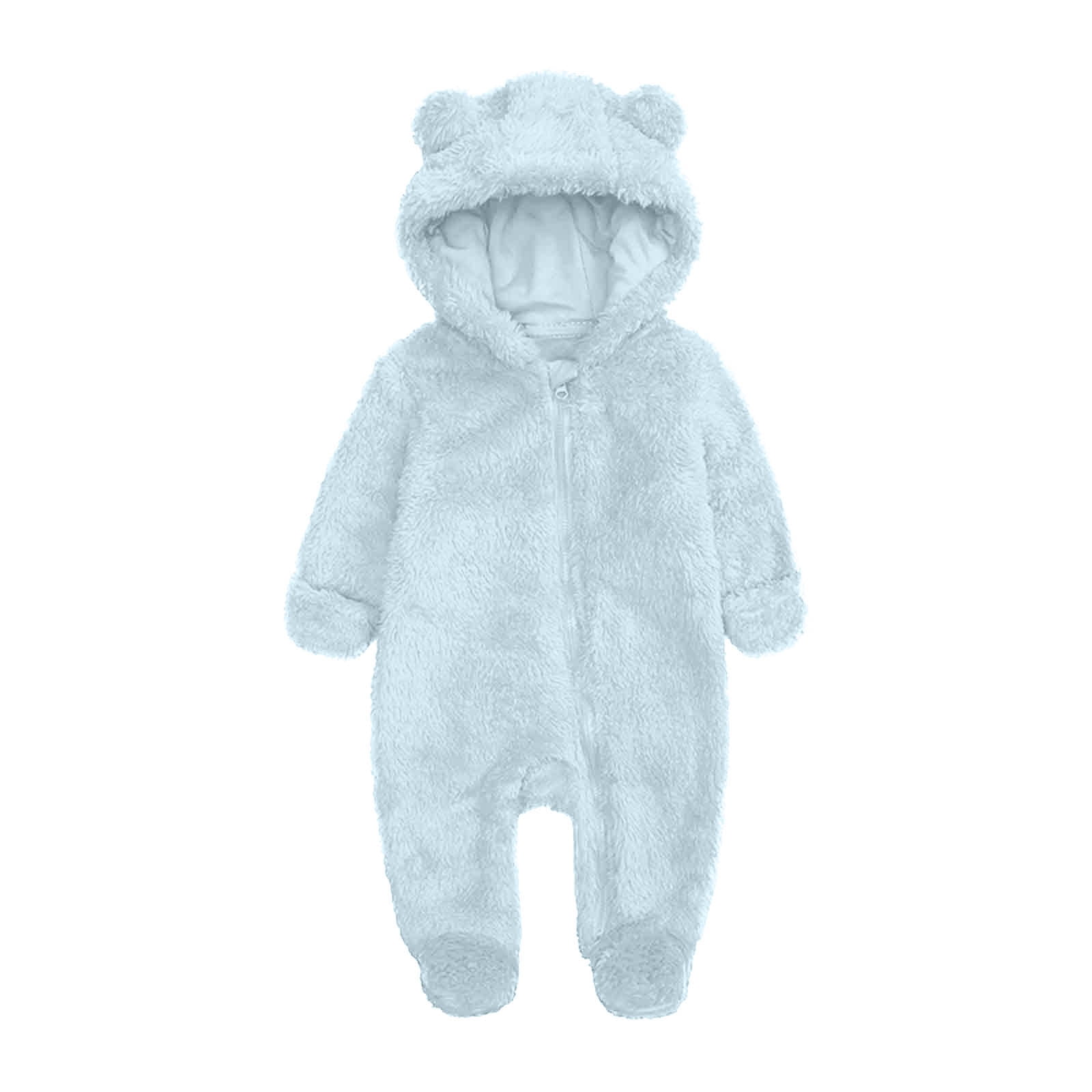 ZyeKqe Winter Baby Clothes Warm Fleece Thick Onesie Ear Hooded ...