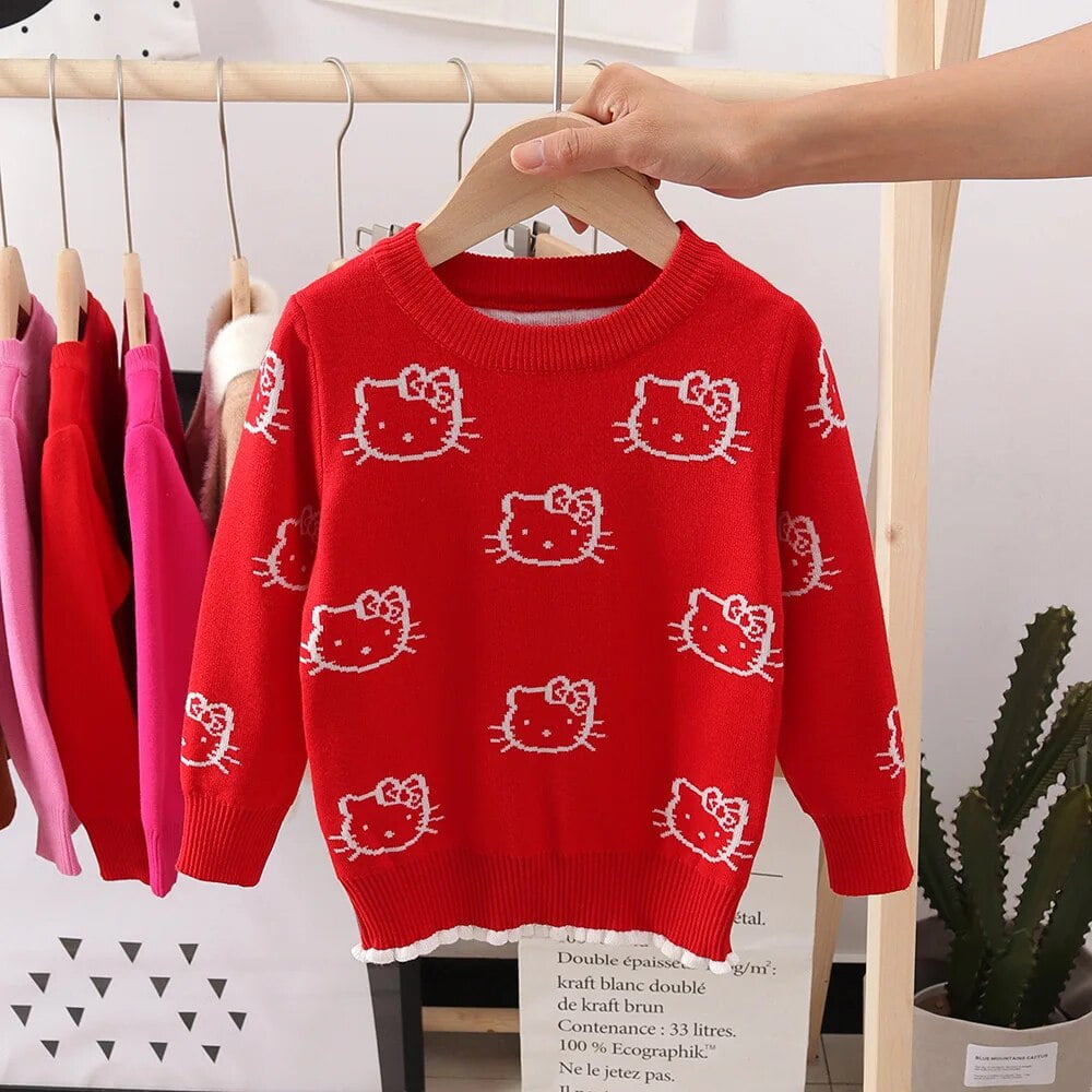 Winter Baby Girls Clothes Cartoon Hello Kitty Sweater Toddler Girl ...