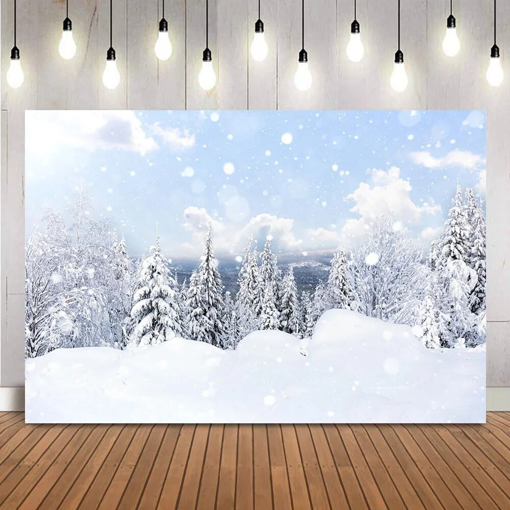 Winter Backdrop for Snow Scene Photography Pine Forest Background for ...