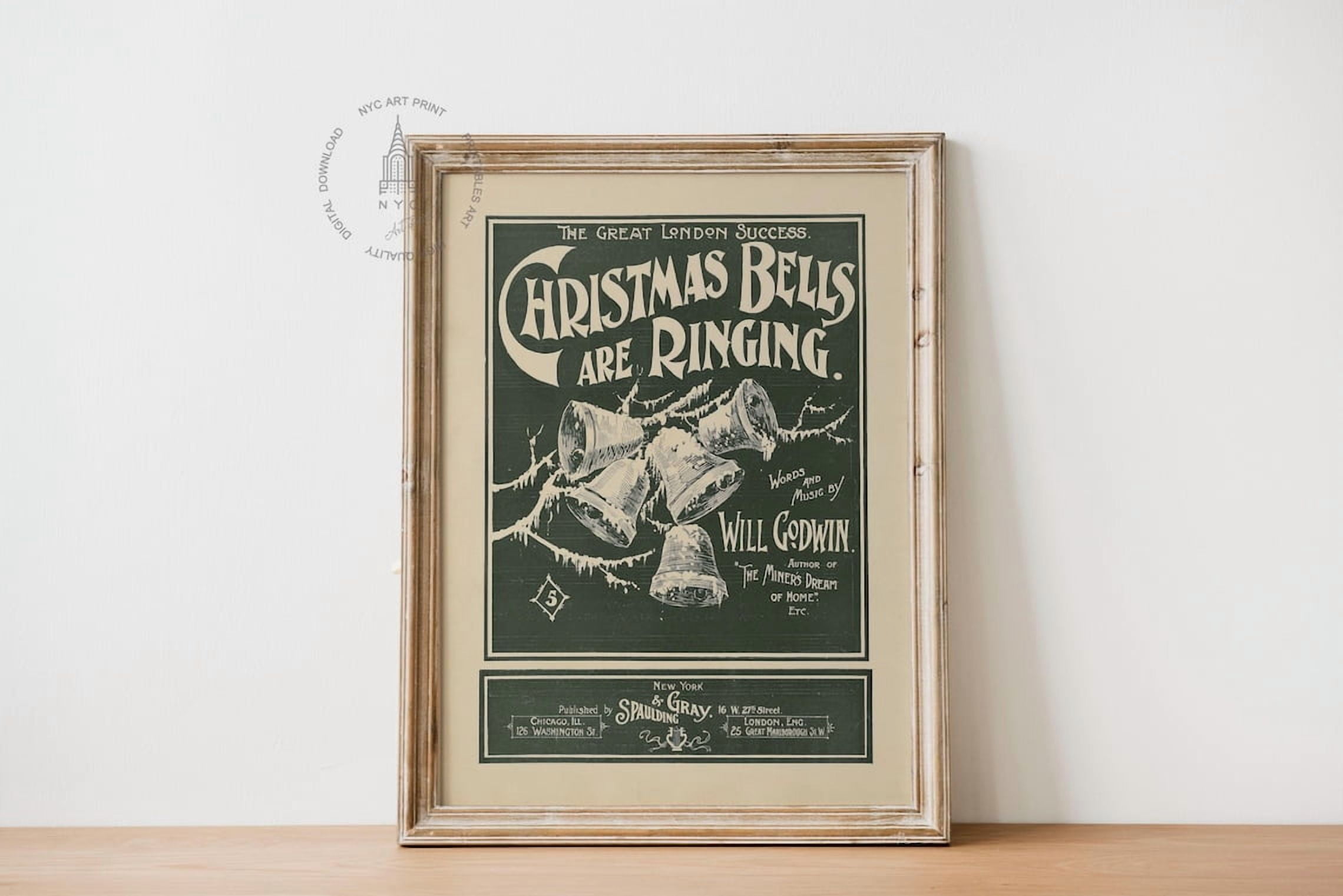 Winter Ball Poster, Classic Â€Œbells Are Ringingâ€ Wall Art, Festive ...