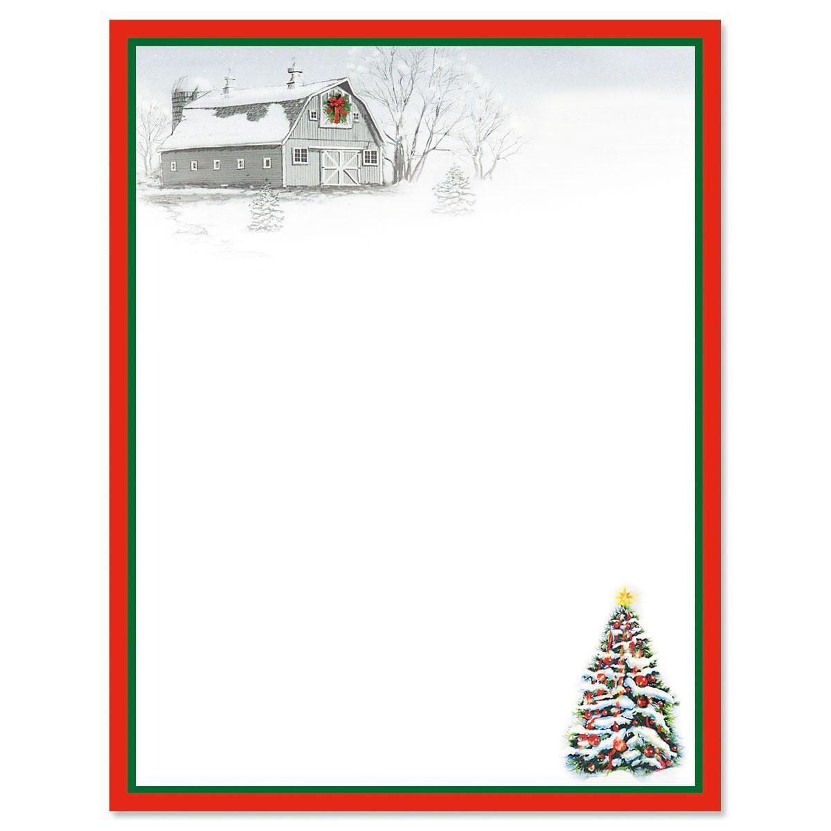 Winter Barn Christmas Stationery ‚Äì For Holiday Letters, Hand-Written ...