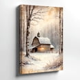 Winter Barn Snowy Forest Landscape Rustic Neutral Wall Art, Office And ...