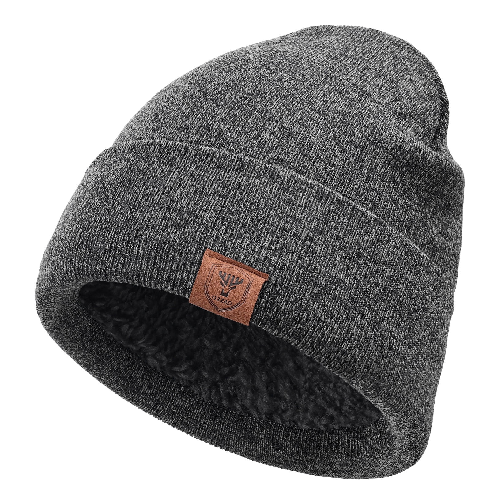 Ozero, Winter Beanie, Thermal Polar Fleece Ski Skull Cap, Gray ...