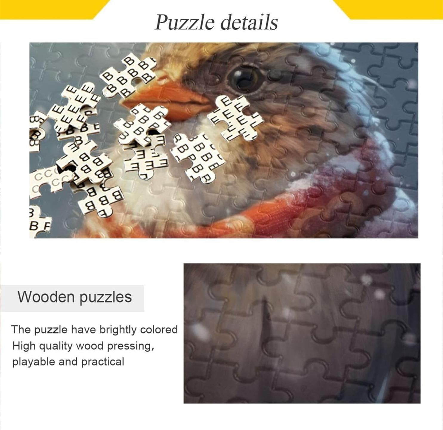 Winter Bird Jigsaw Puzzle, 500 Pieces Paper Wood Composite Material ...