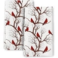 Winter Birds Cardinal Christmas Decor Kitchen Dish Towels Set of 2 ...