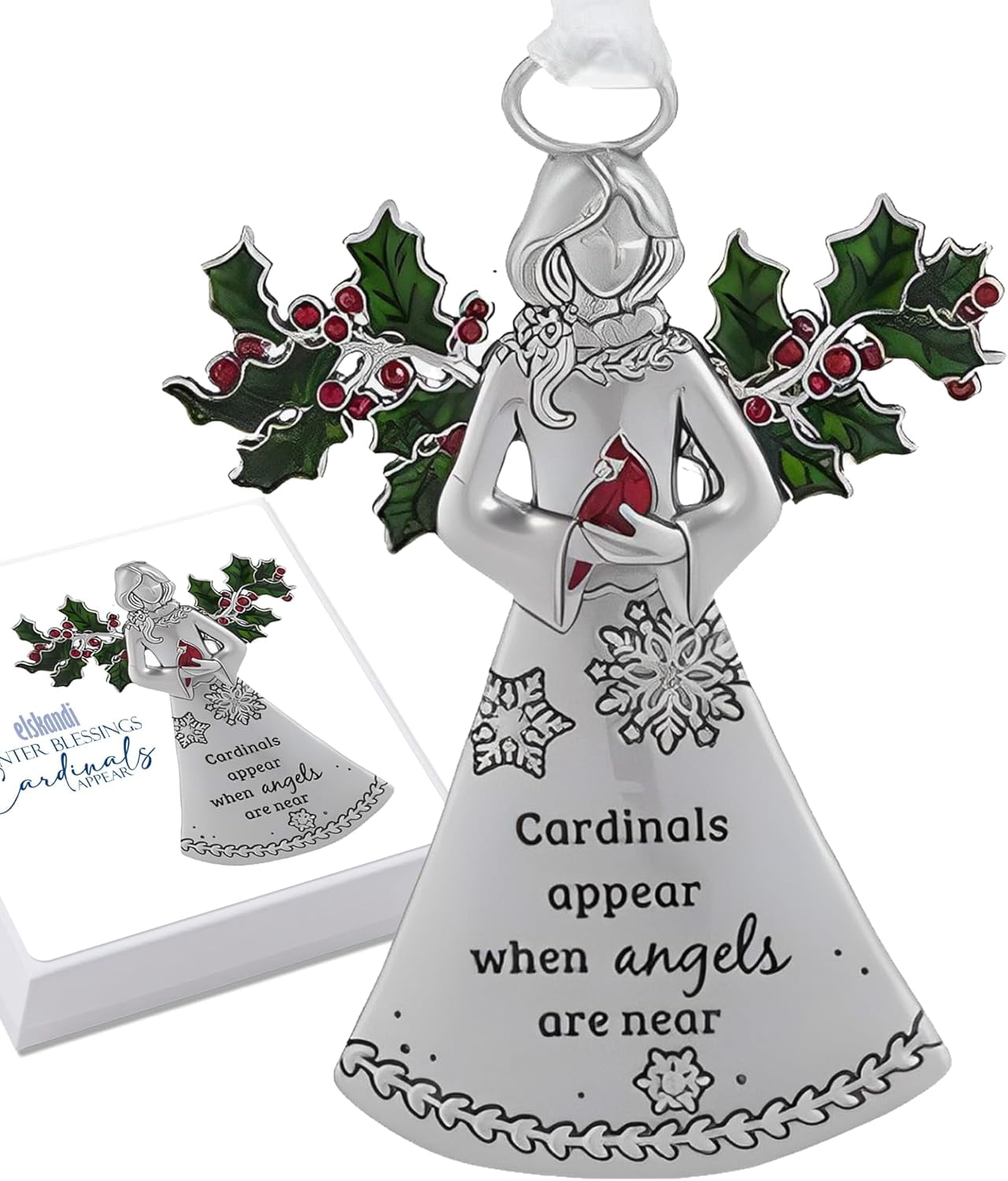 Winter Blessings Angel Cardinals Appear When Angels are Near Ornament ...