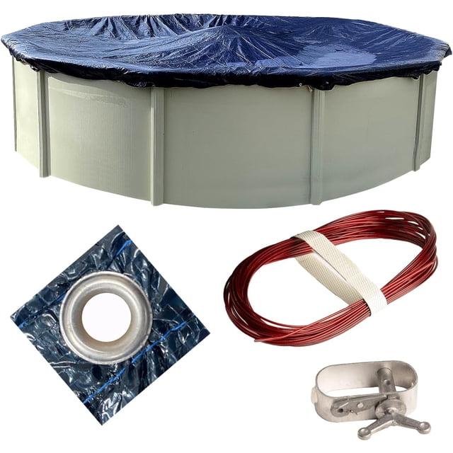 Winter Block Premium Round 28 ft Pool Cover for Above Ground Pools, 10 ...
