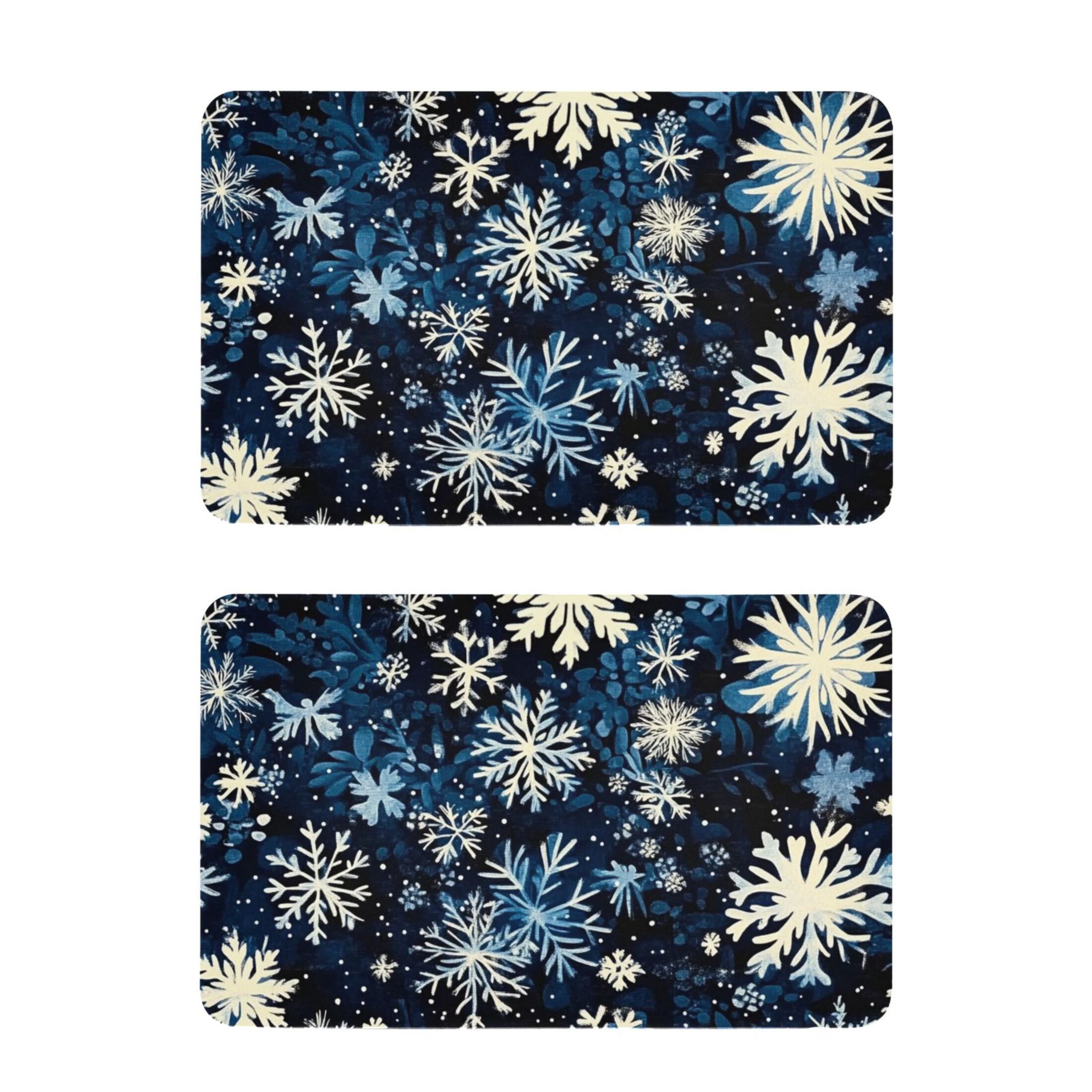 Winter Blue Snowflakes Fridge Magnets Square Refrigerator Magnets ...
