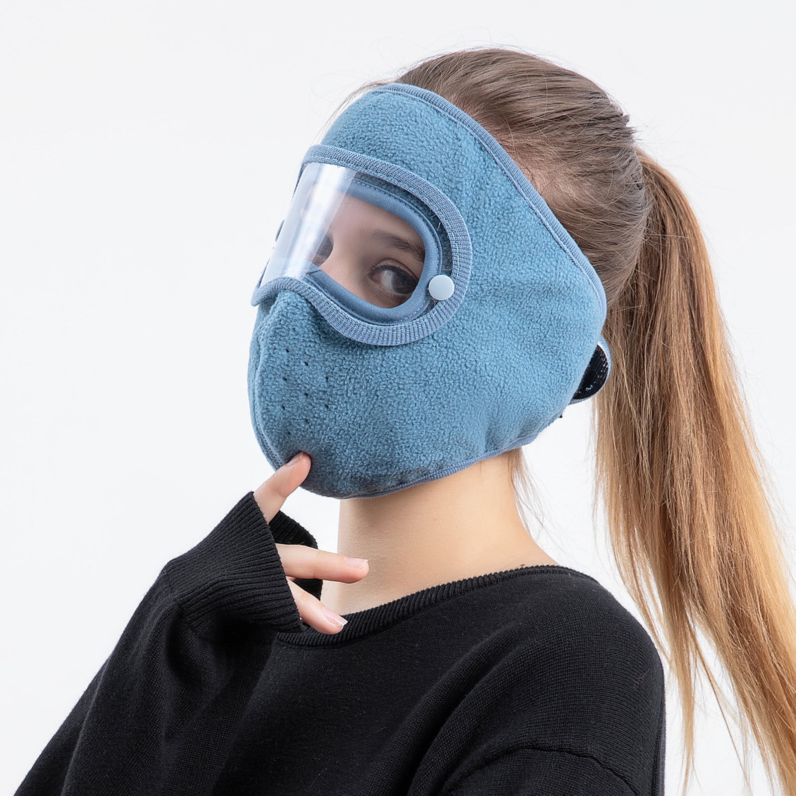 Winter Blue Unisex Ears And Eyes Protection Outdoor Anti-Fog Goggles ...
