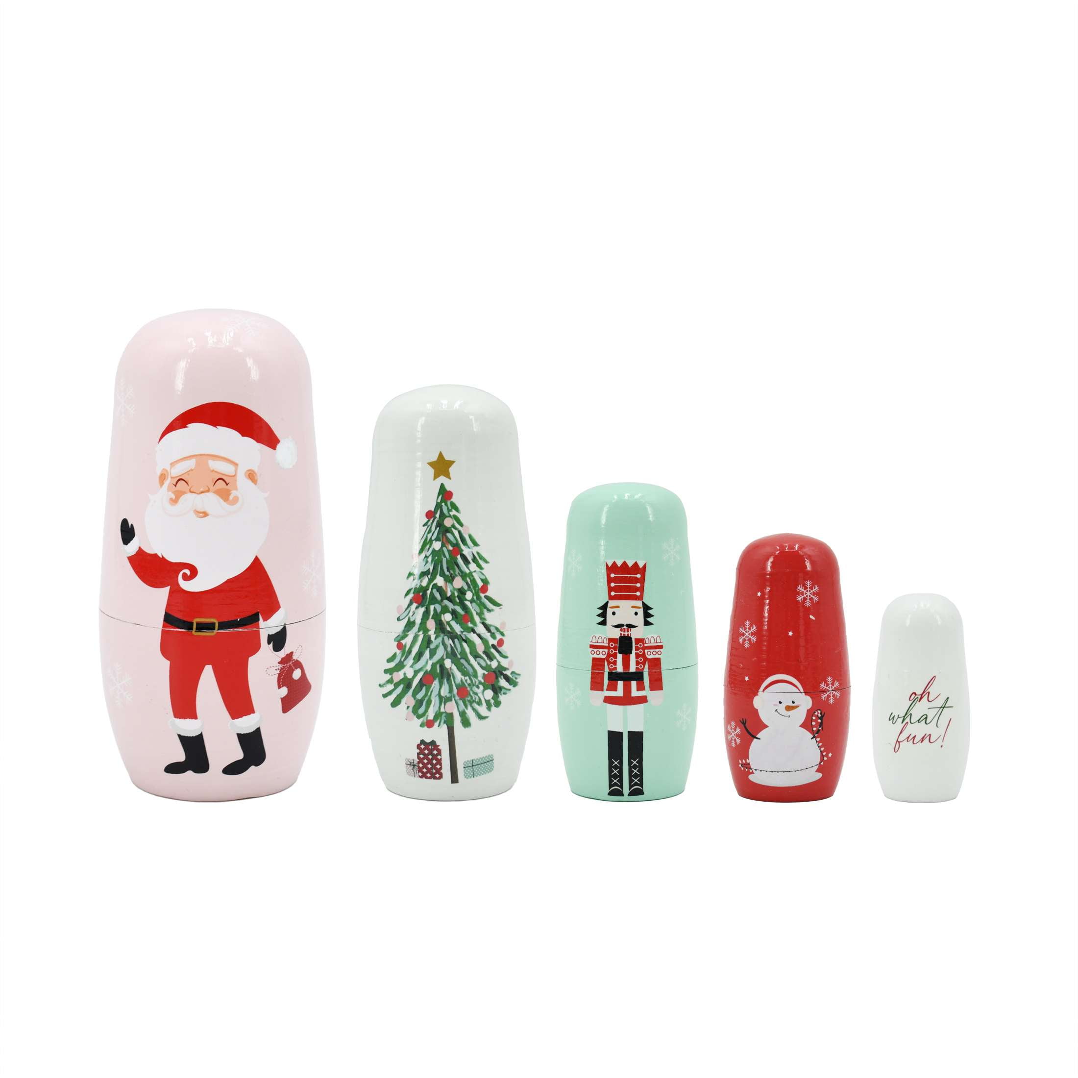 Winter Blush Pink Nesting Doll Set, 5 Pieces, by Holiday Time - Walmart.com