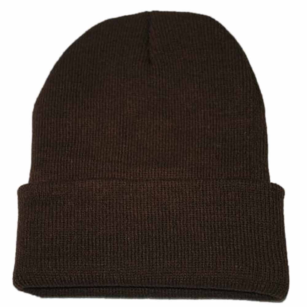 Winter Brown Baseball Cap Unisex Slouchy Knitting Beanie Hop Warm Ski ...