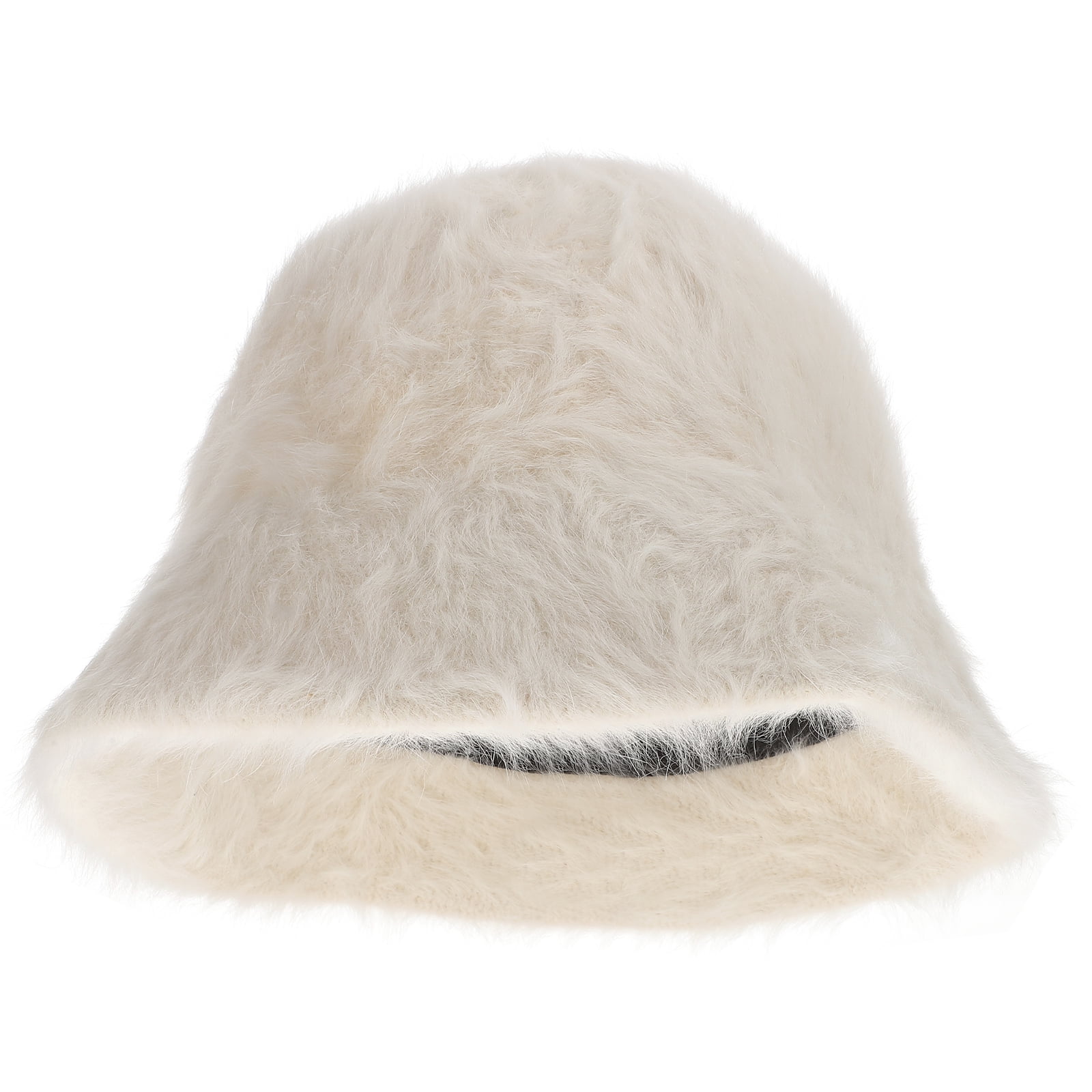 Winter Bucket Hat Fluffy Fisherman Hat Fuzzy Warm Hat for Women Teens ...