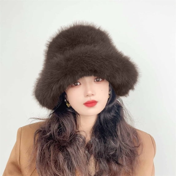 Winter Bucket Hats Women's Solid Color Winter Warm Punk Dome Hat ...