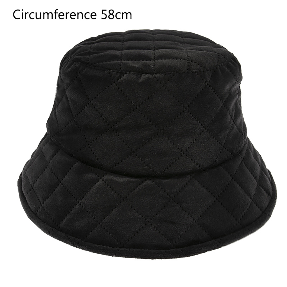 Winter Bucket Hats with Adjustable Rope Color Lattice Wadding Hat ...