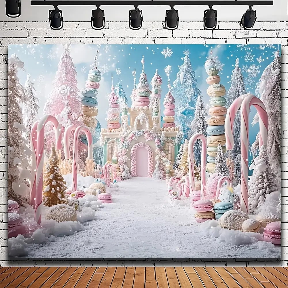 Winter CandyLand Christmas Backdrop Charming Snowflake and Ice Cream ...