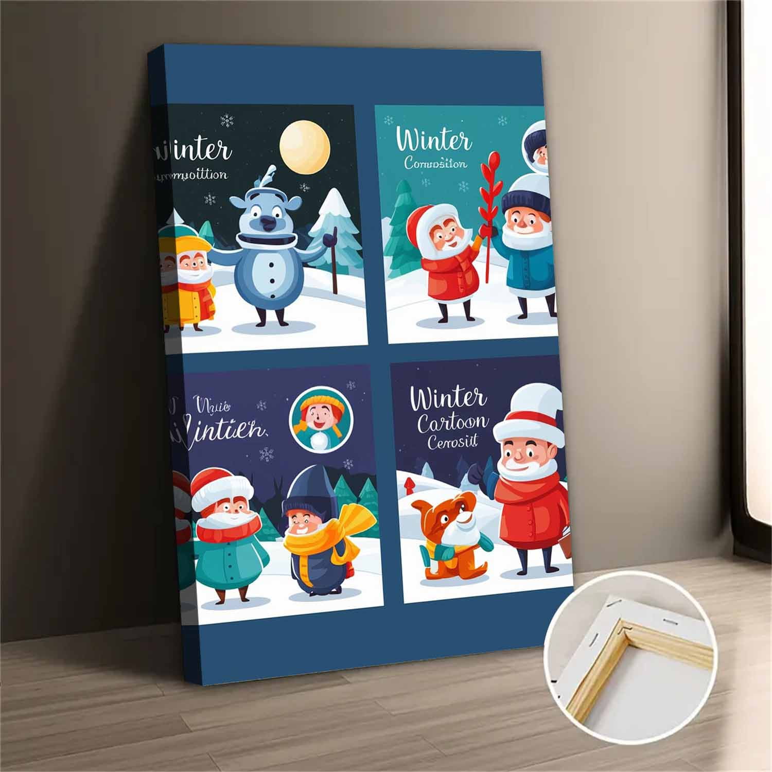 Winter Cartoon Characters Canvas Wall Art Decor - Walmart.com