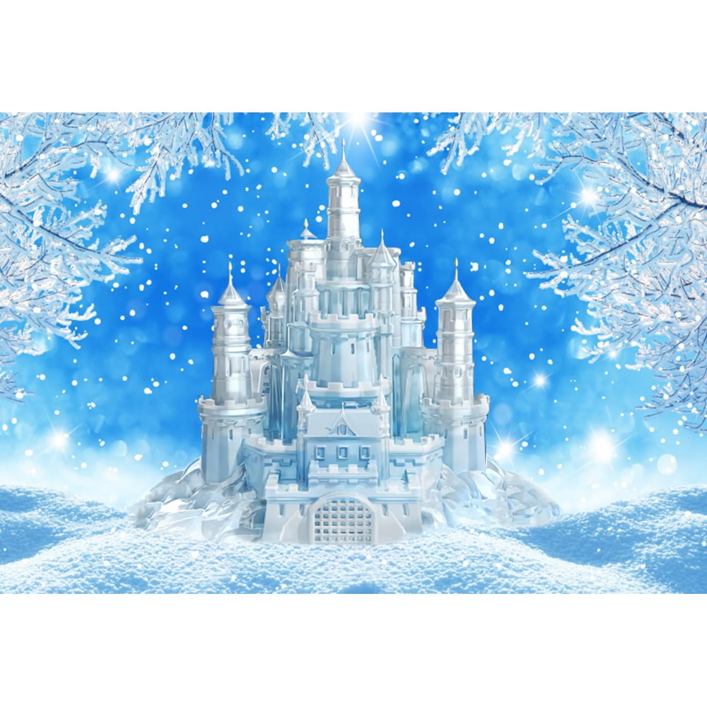 Winter Castle Backdrop Wonderland White Snow Landscape Princess Girls ...