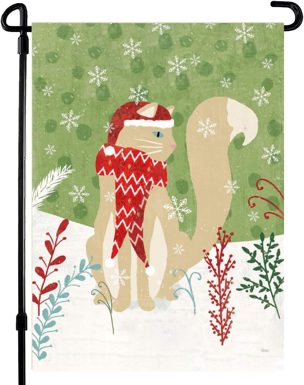 Winter Cat Garden Flag - Double Sided Christmas Garden Flag 28 X 40 ...