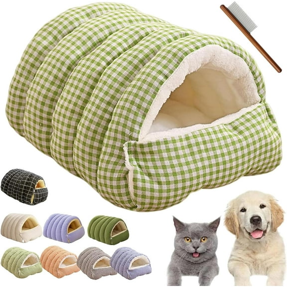 Cute Cozy Safe Hideaway Cat Bed, Removable and Washable Winter Closed ...