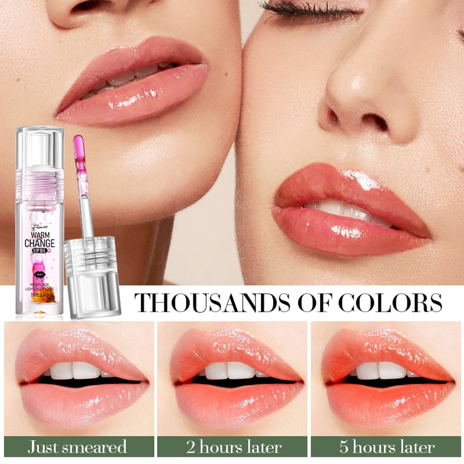 Winter Chap Lip Lipstick Flower Temperature Change Series Lip Oil,A ...