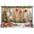 Winter Christmas Backdrop, Rustic Brown Wood Xmas Tree Snow Photography ...