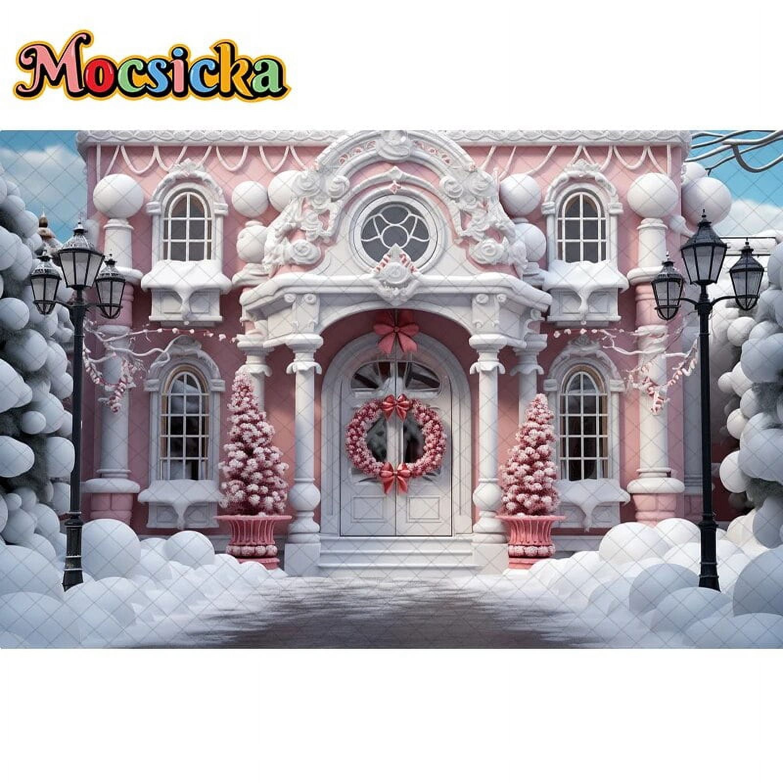 Winter Christmas Candy Store Photography Background Snow Xmas Praty ...