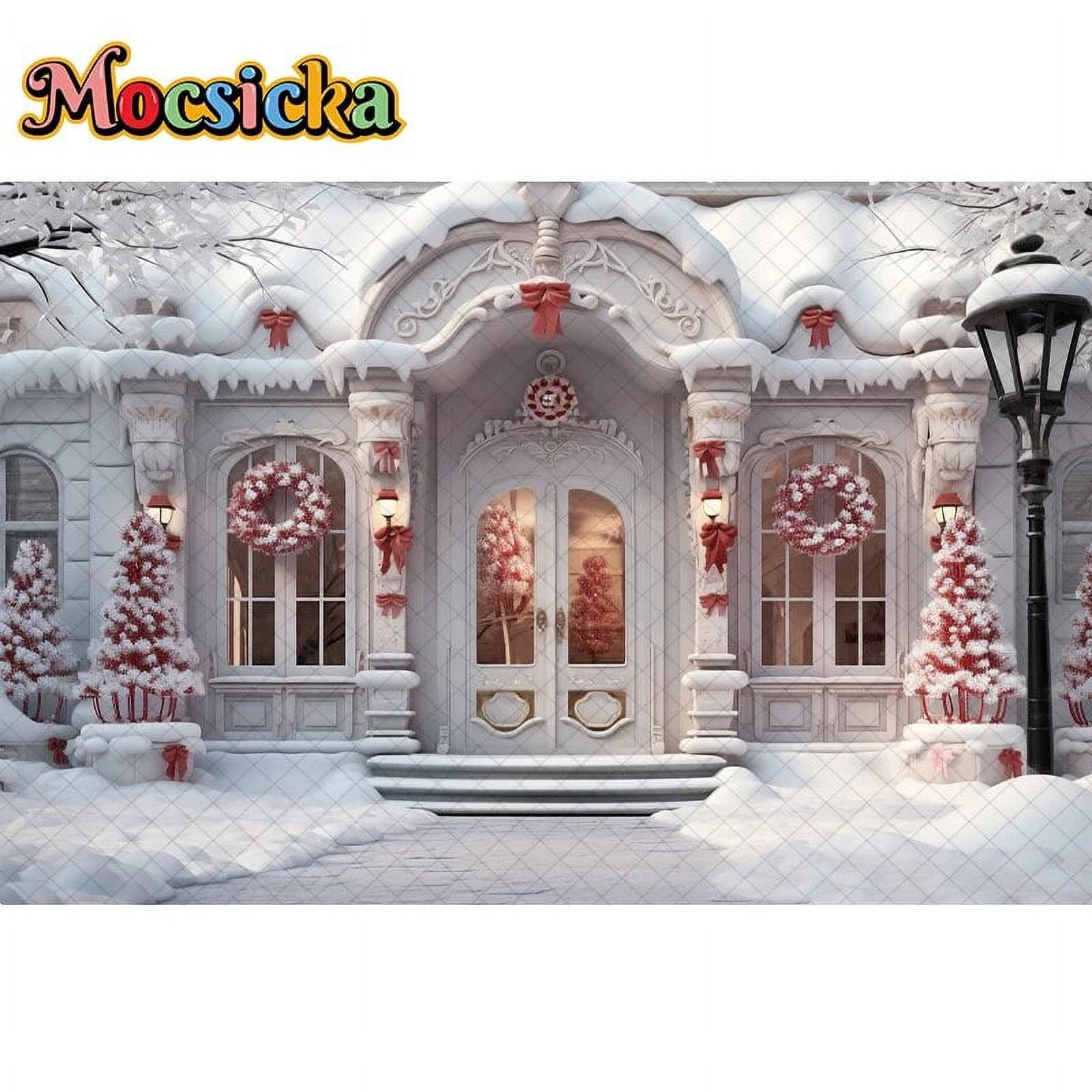 Winter Christmas Candy Store Photography Background Snow Xmas Praty ...