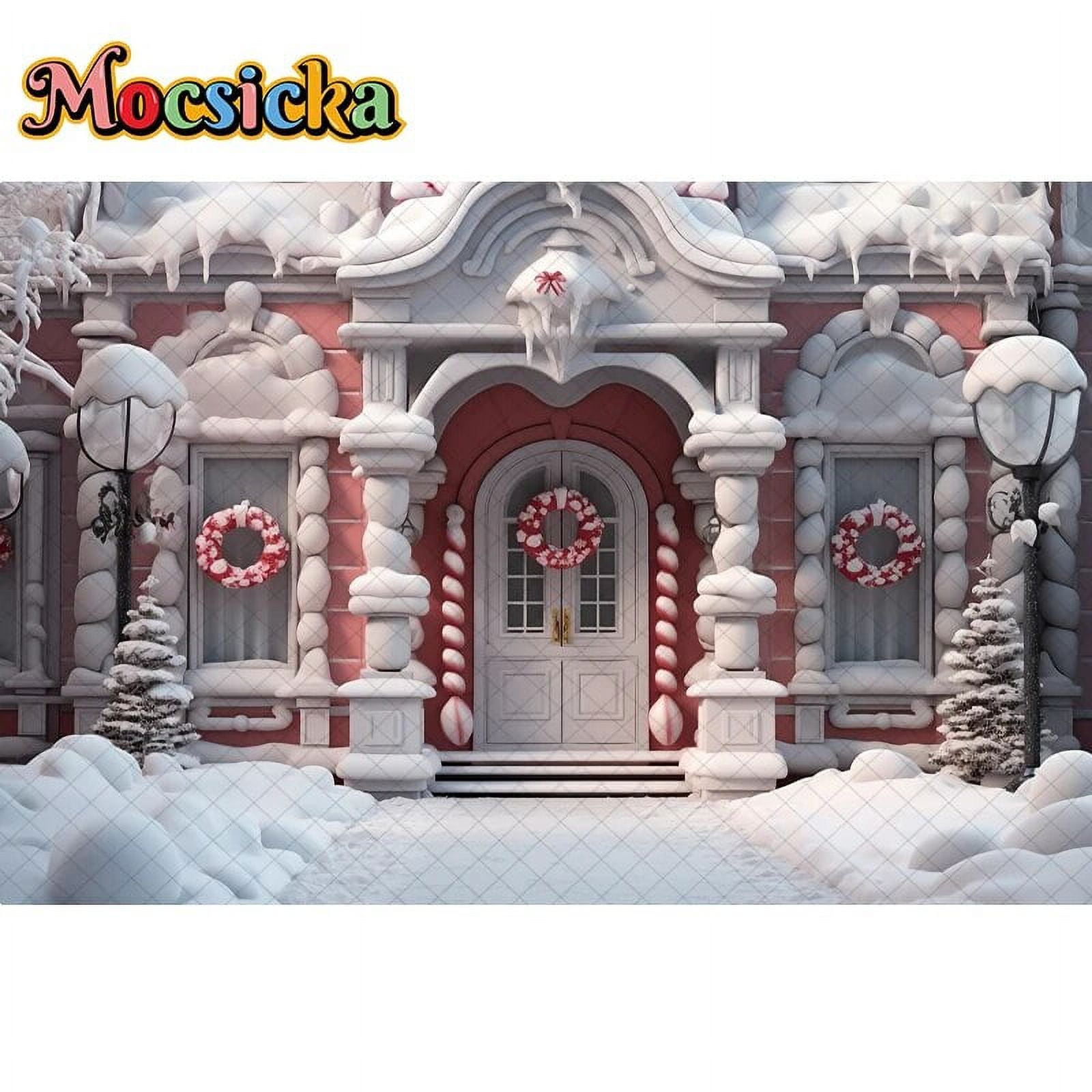 Winter Christmas Candy Store Photography Background Snow Xmas Praty ...