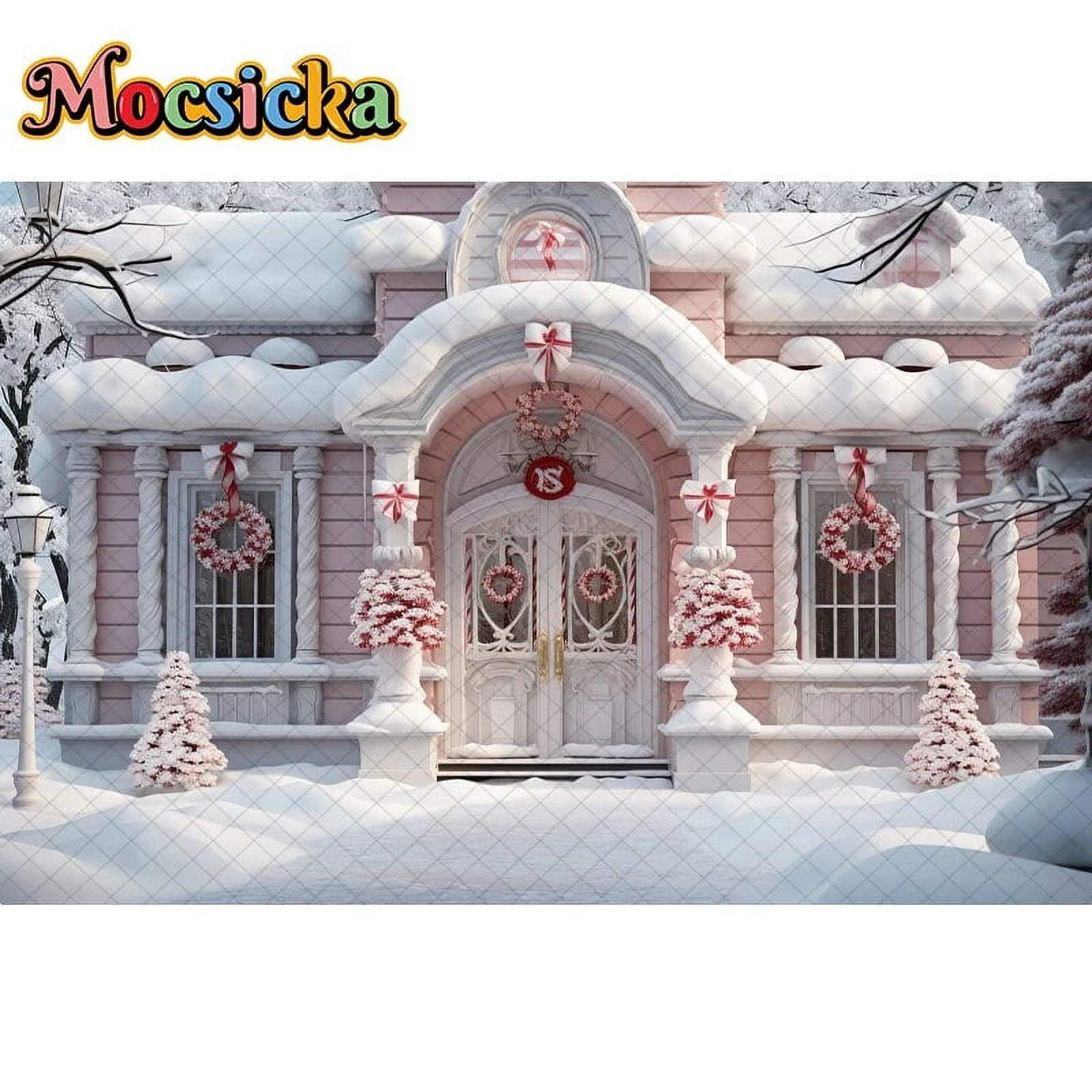 Winter Christmas Candy Store Photography Background Snow Xmas Praty ...