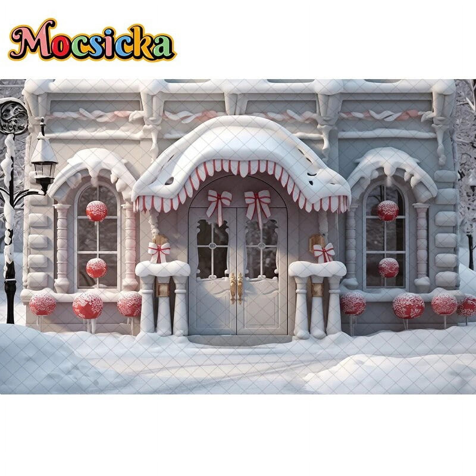 Winter Christmas Candy Store Photography Background Snow Xmas Praty ...
