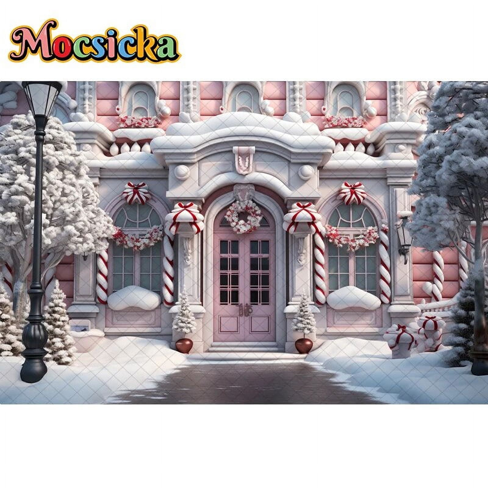 Winter Christmas Candy Store Photography Background Snow Xmas Praty ...