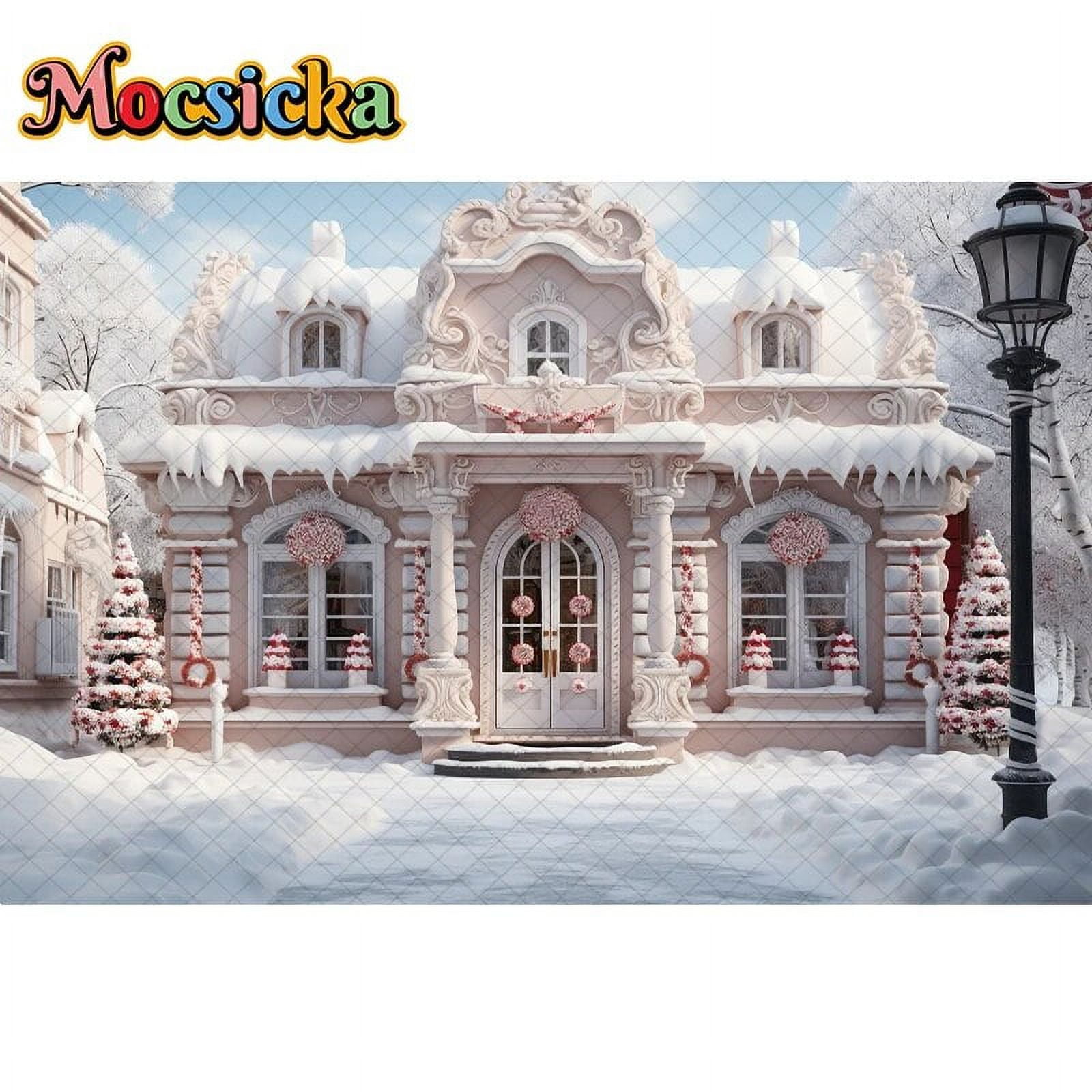Winter Christmas Candy Store Photography Background Snow Xmas Praty ...