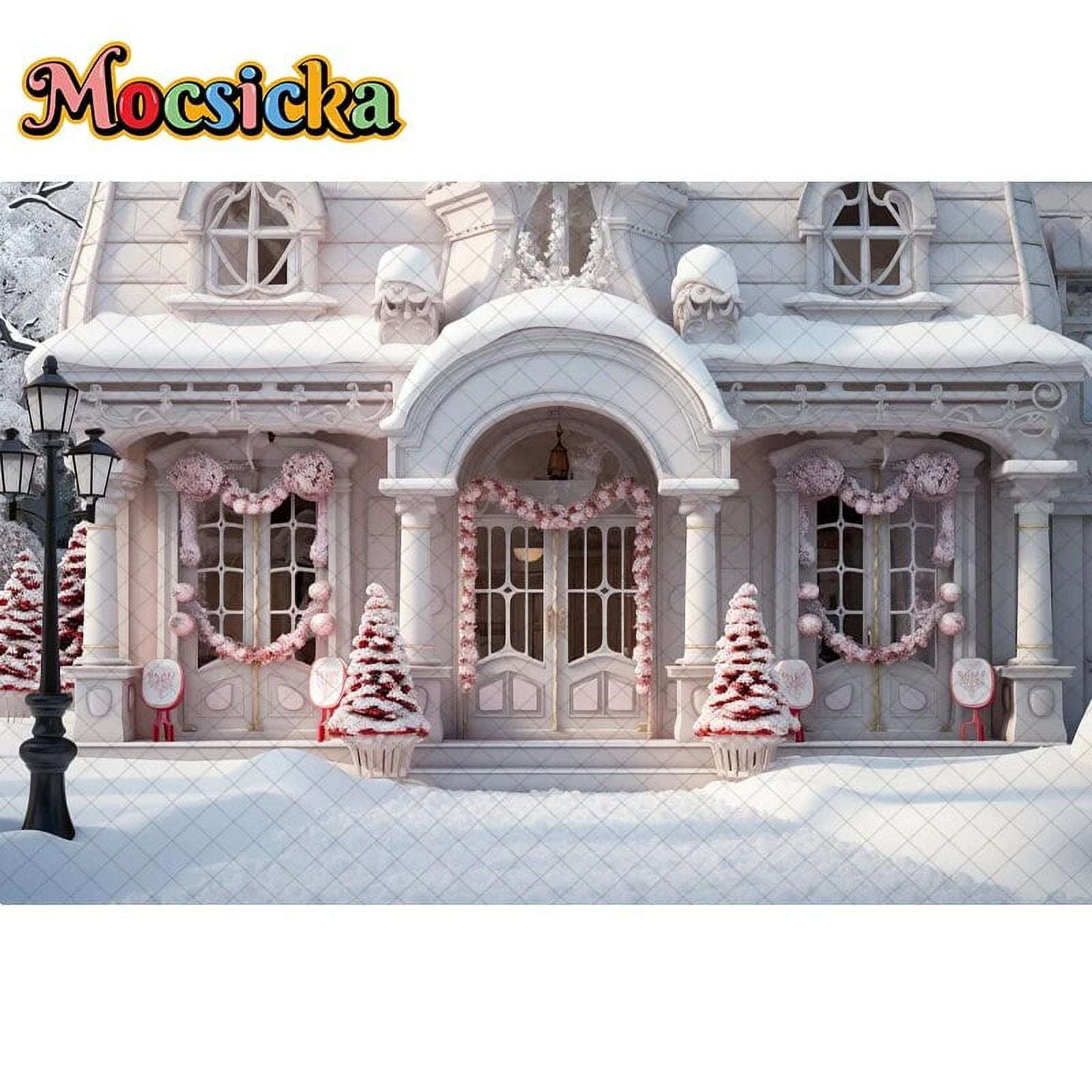 Winter Christmas Candy Store Photography Background Snow Xmas Praty ...