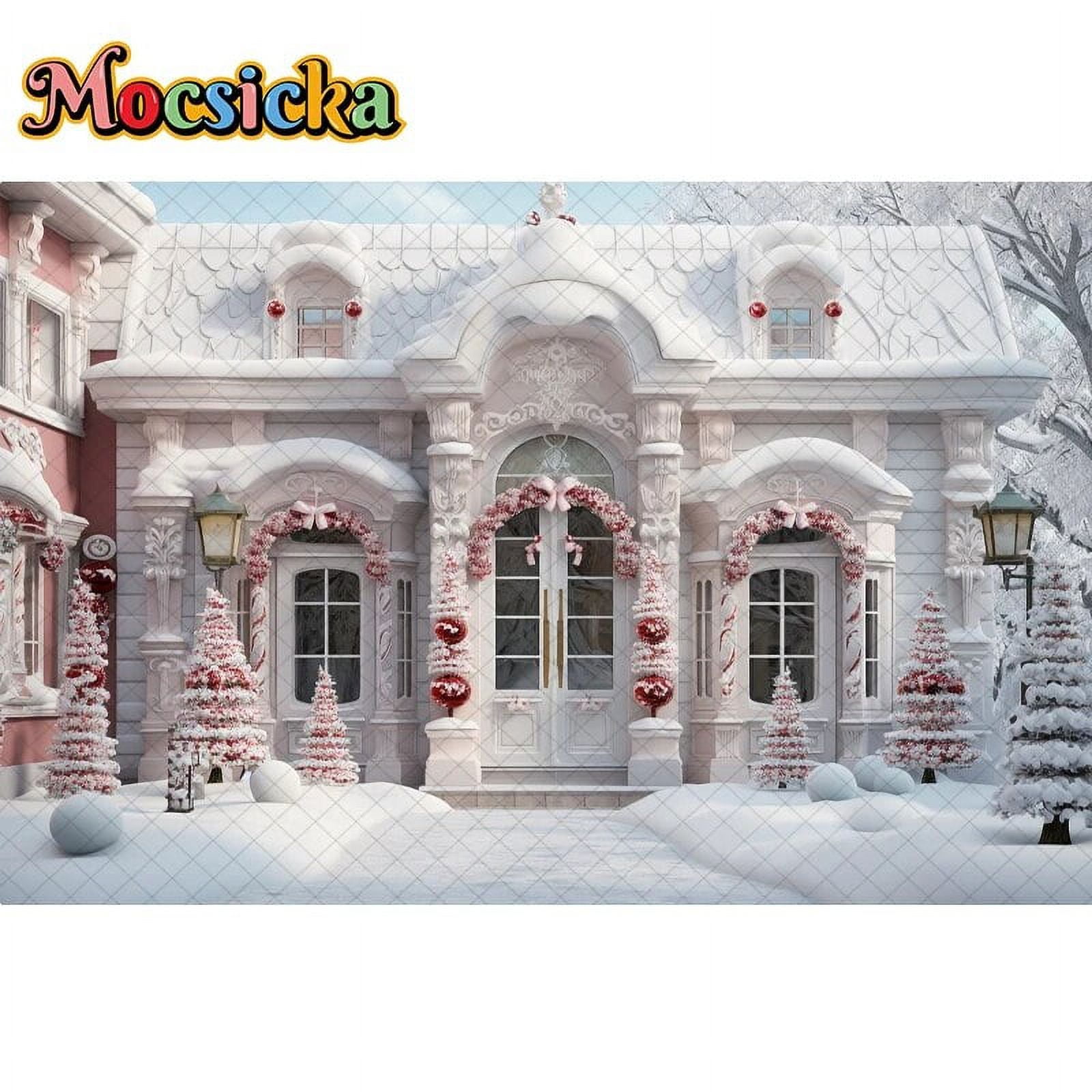 Winter Christmas Candy Store Photography Background Snow Xmas Praty ...