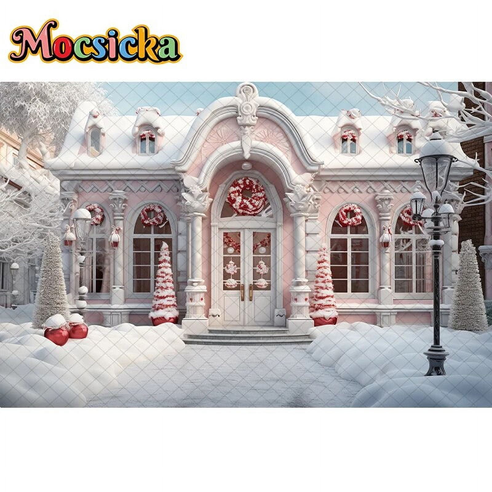 Winter Christmas Candy Store Photography Background Snow Xmas Praty ...