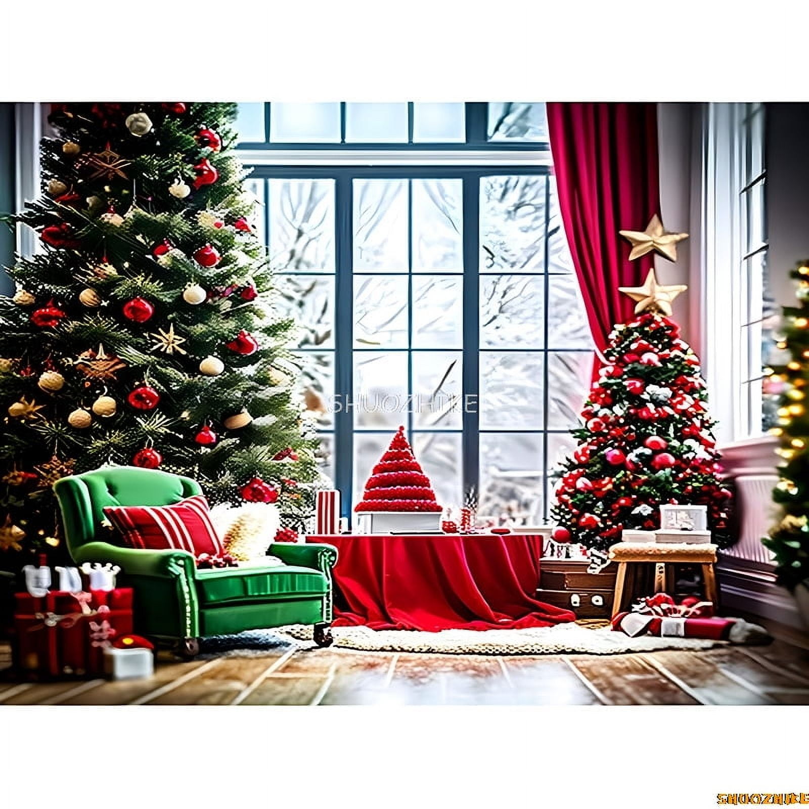 Winter Christmas Eve Festival ration Living Room Photography Backdrops ...