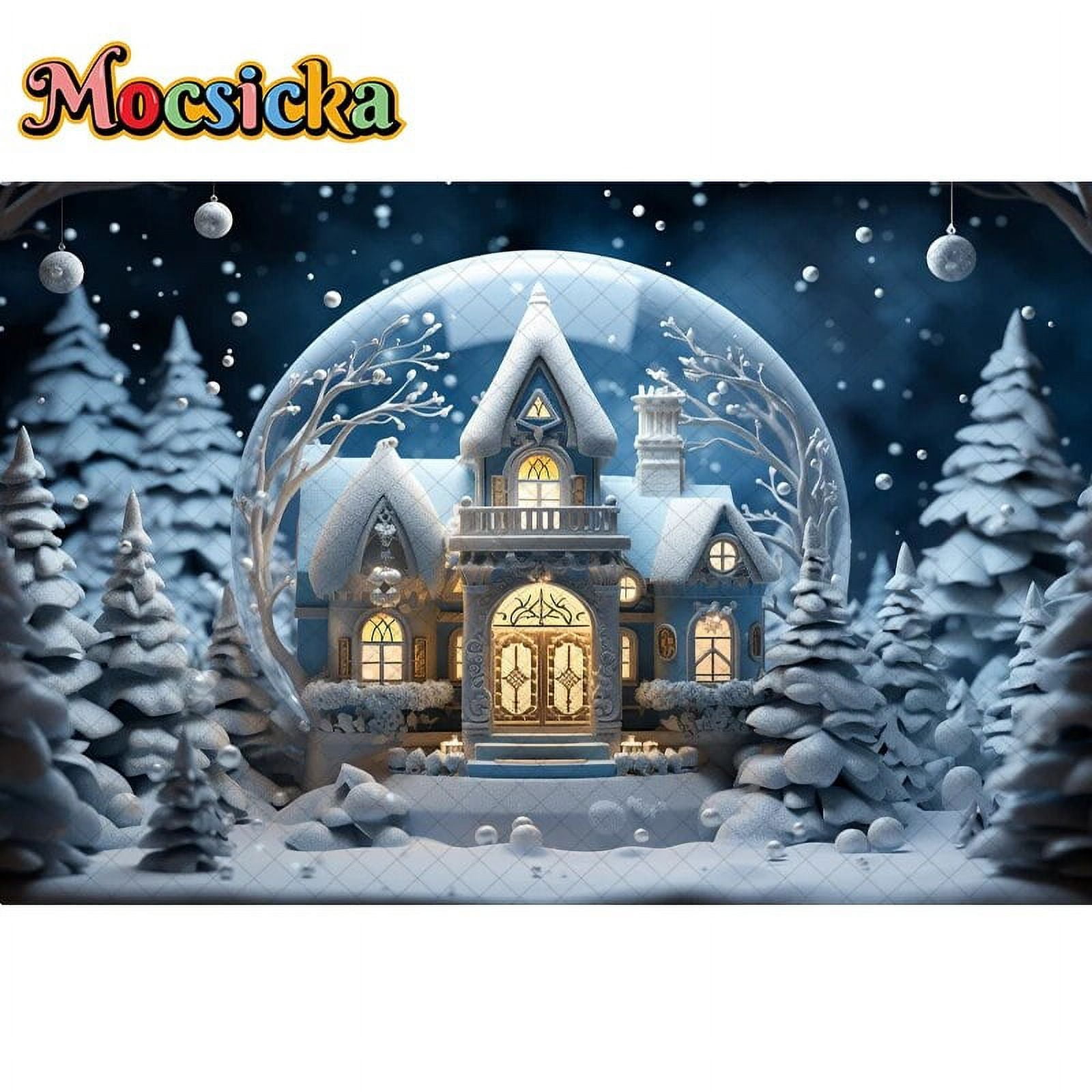 Winter Christmas Ice World Xmas Tree Crystal Balls Snowflake Decor Kids ...