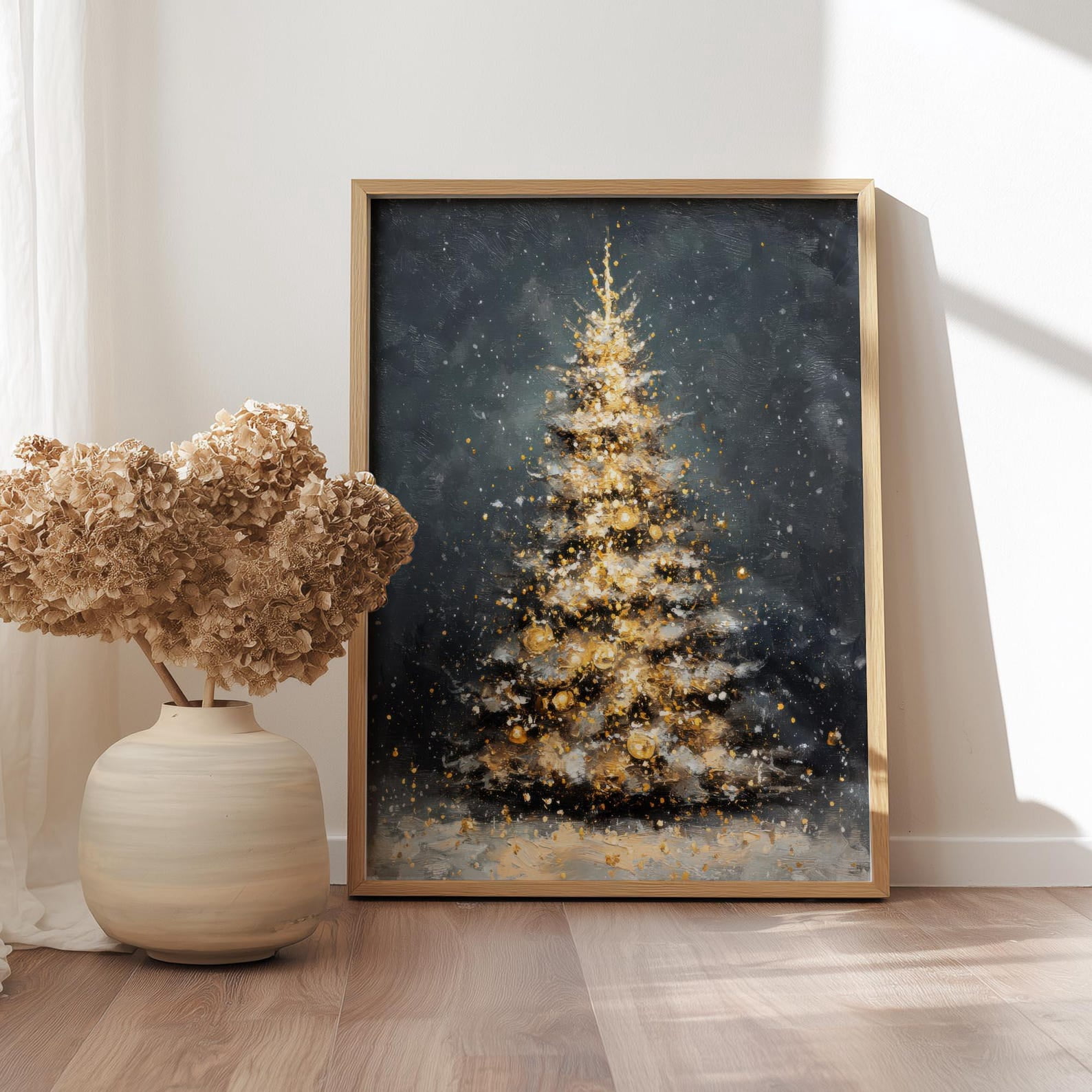 Winter Christmas Moody Muted Evergreen, Moody Christmas Tree, Dark ...