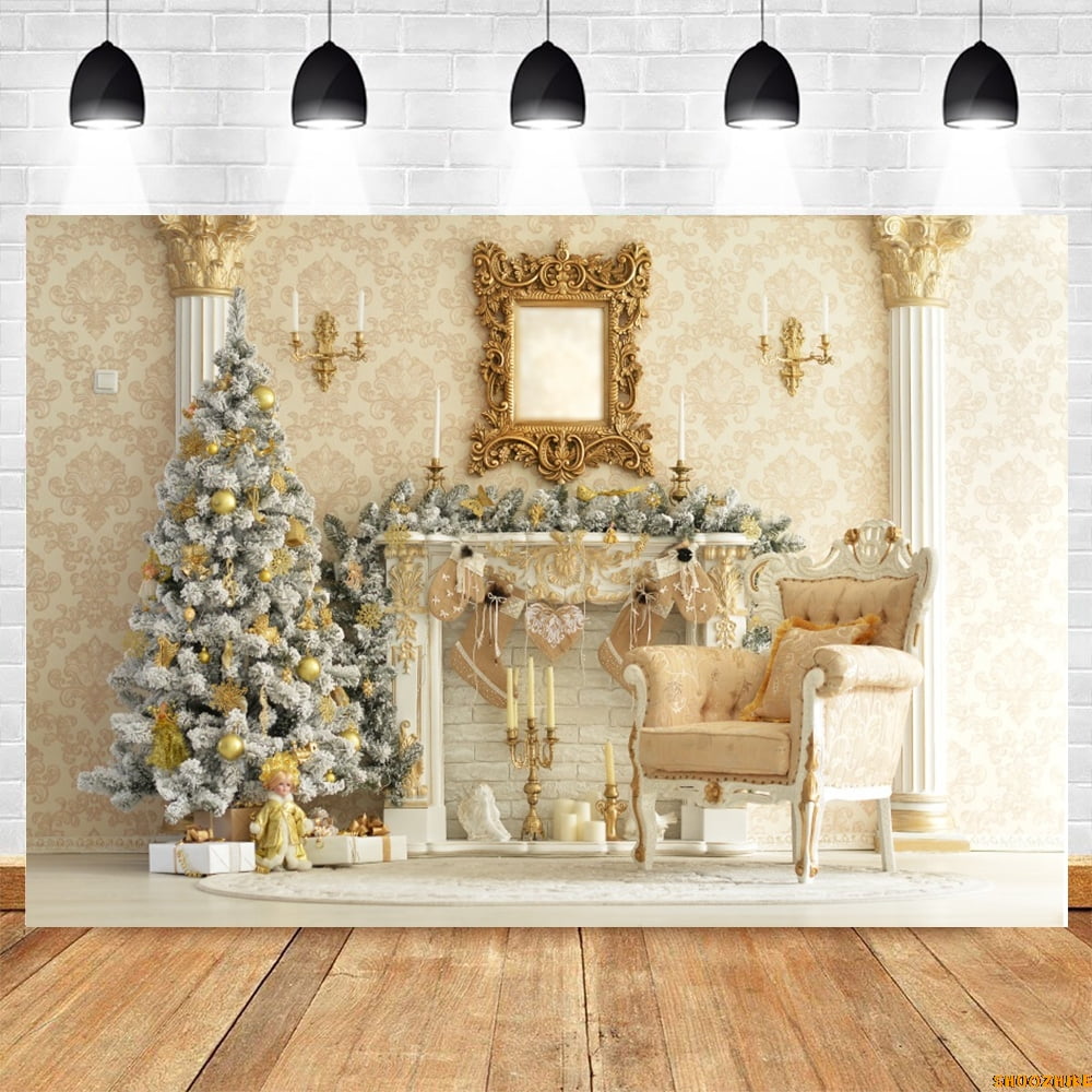 Winter Christmas Photography Backdrop Xmas Window Fireplace Santa Claus ...