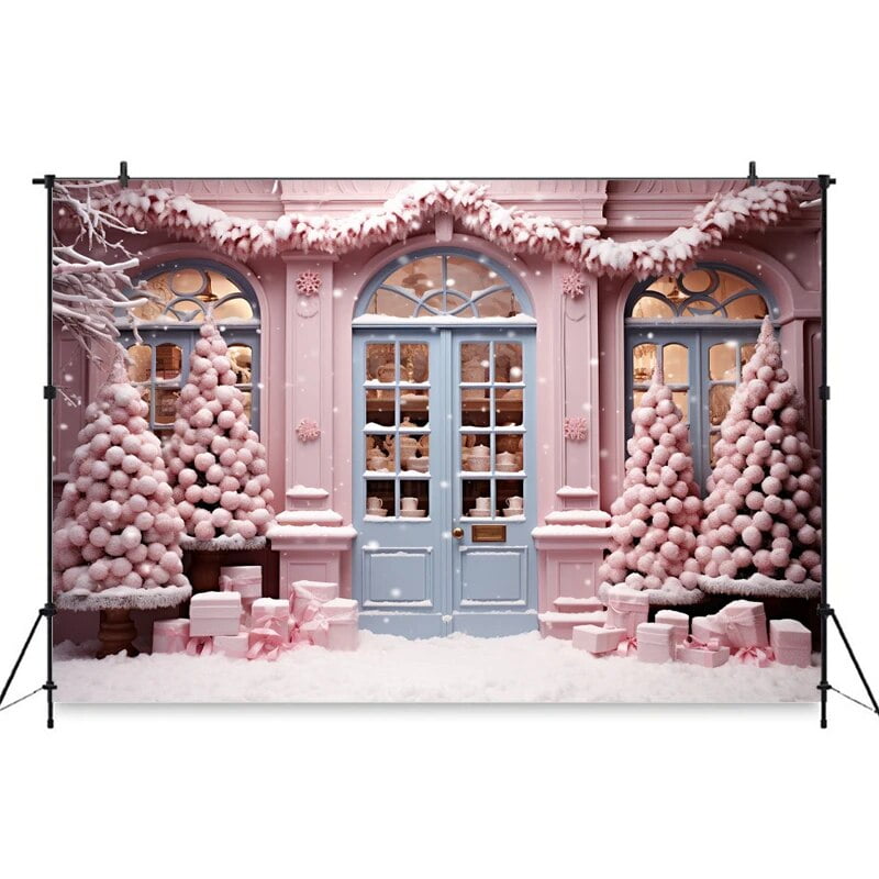 Winter Christmas Pink Dessert Shop Decoration Photography Background ...