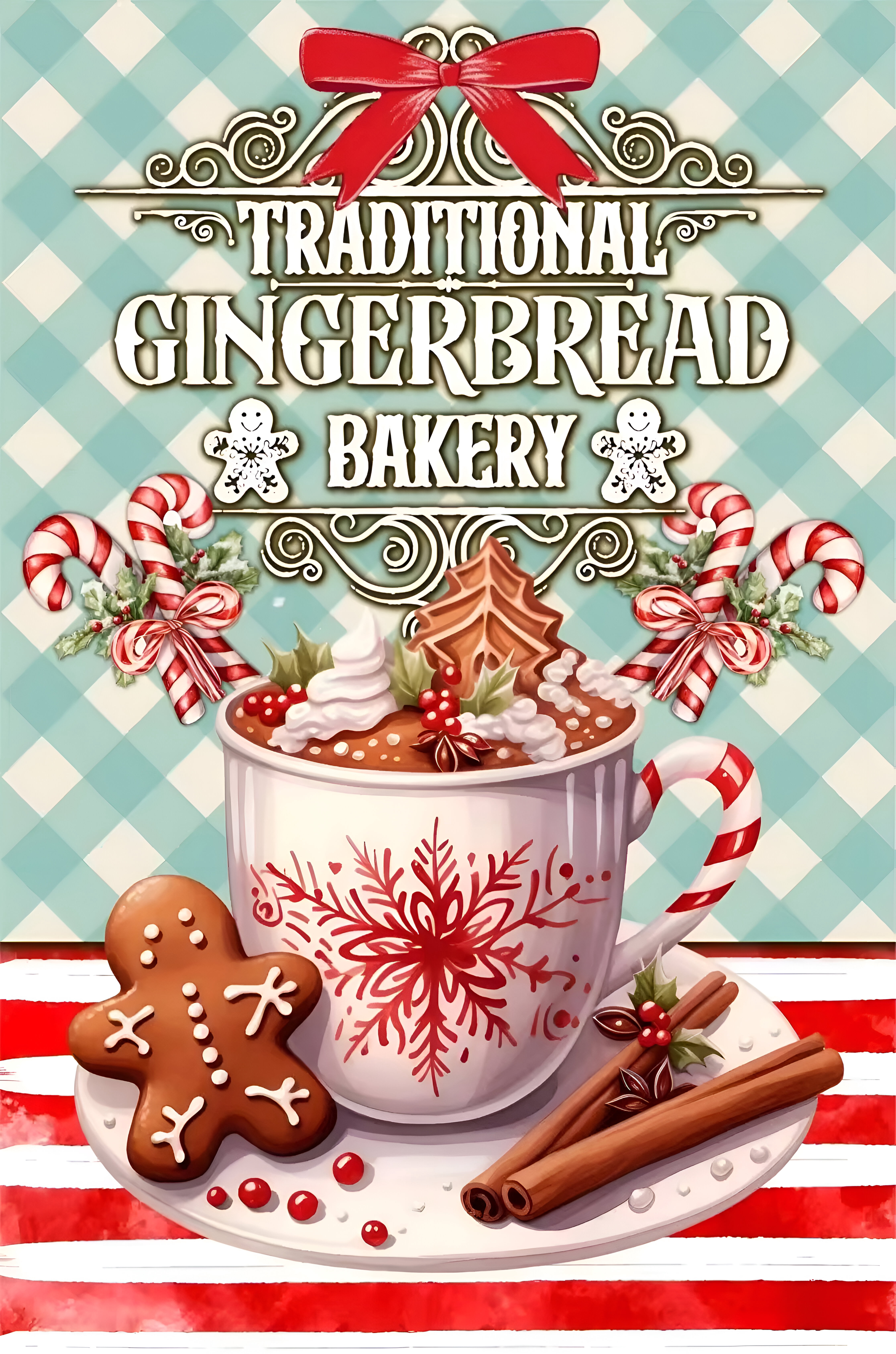Winter Christmas Poster, Hot Cocoa Holiday Wall Art Print, Festive ...