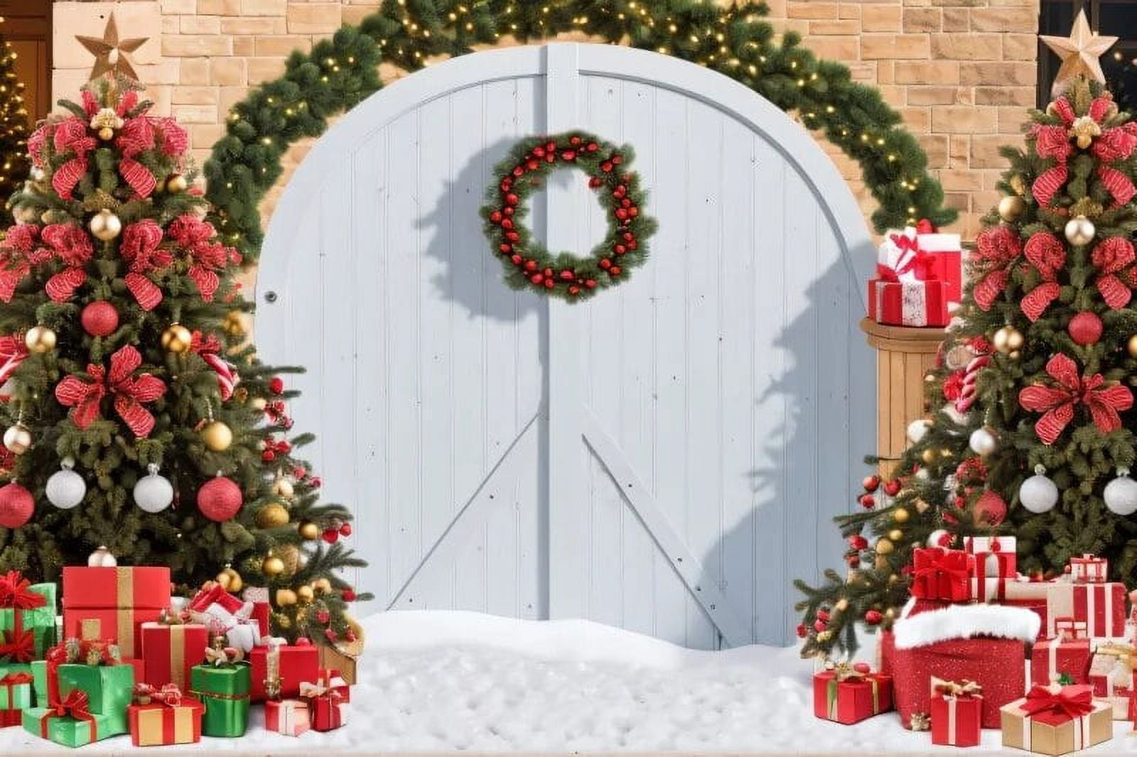 Winter Christmas Red Pine Tree Backdrop for Photography Fireplace Gifts ...