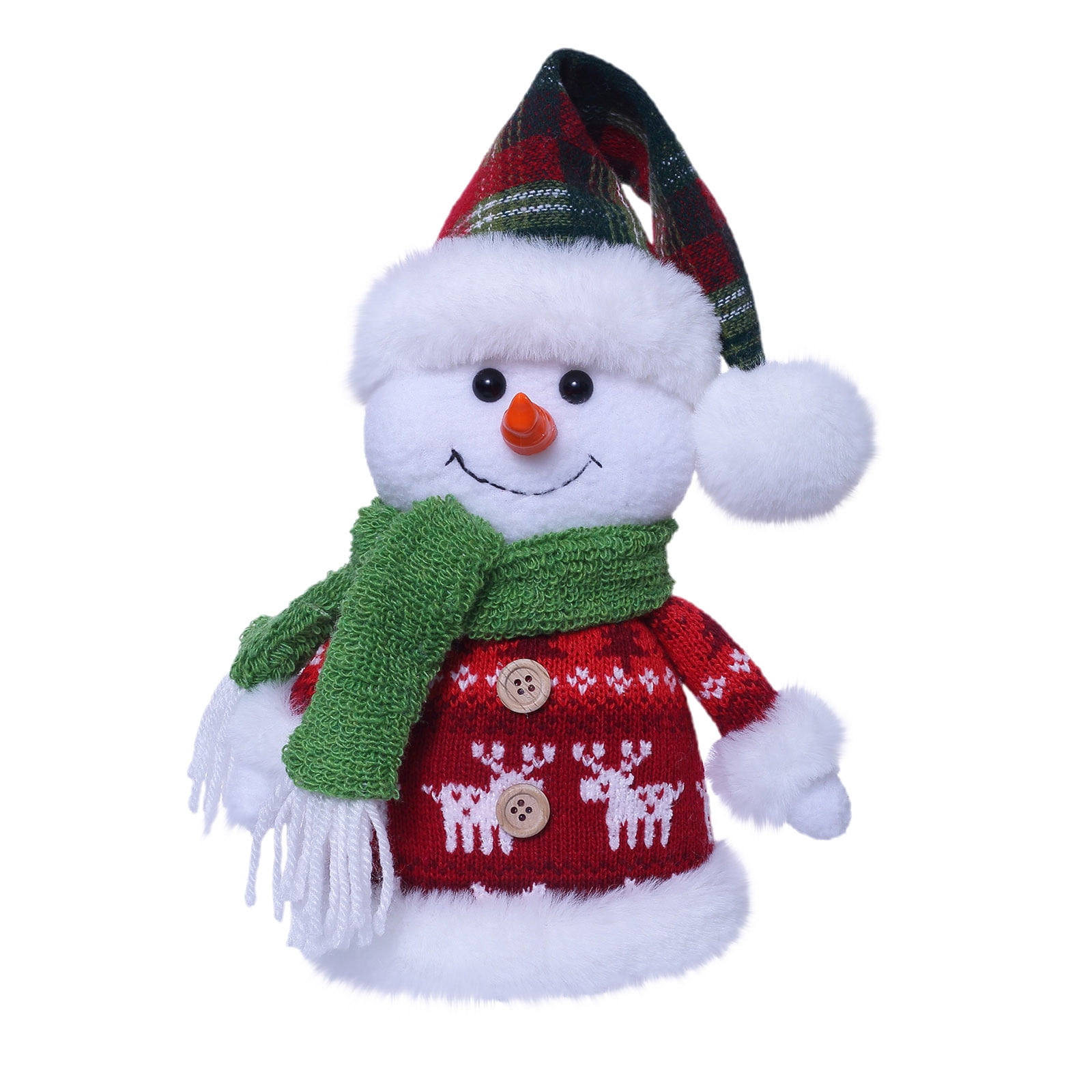 Winter Christmas Snowman Plush Decor - 8in Cozy Winter Holiday Decor ...